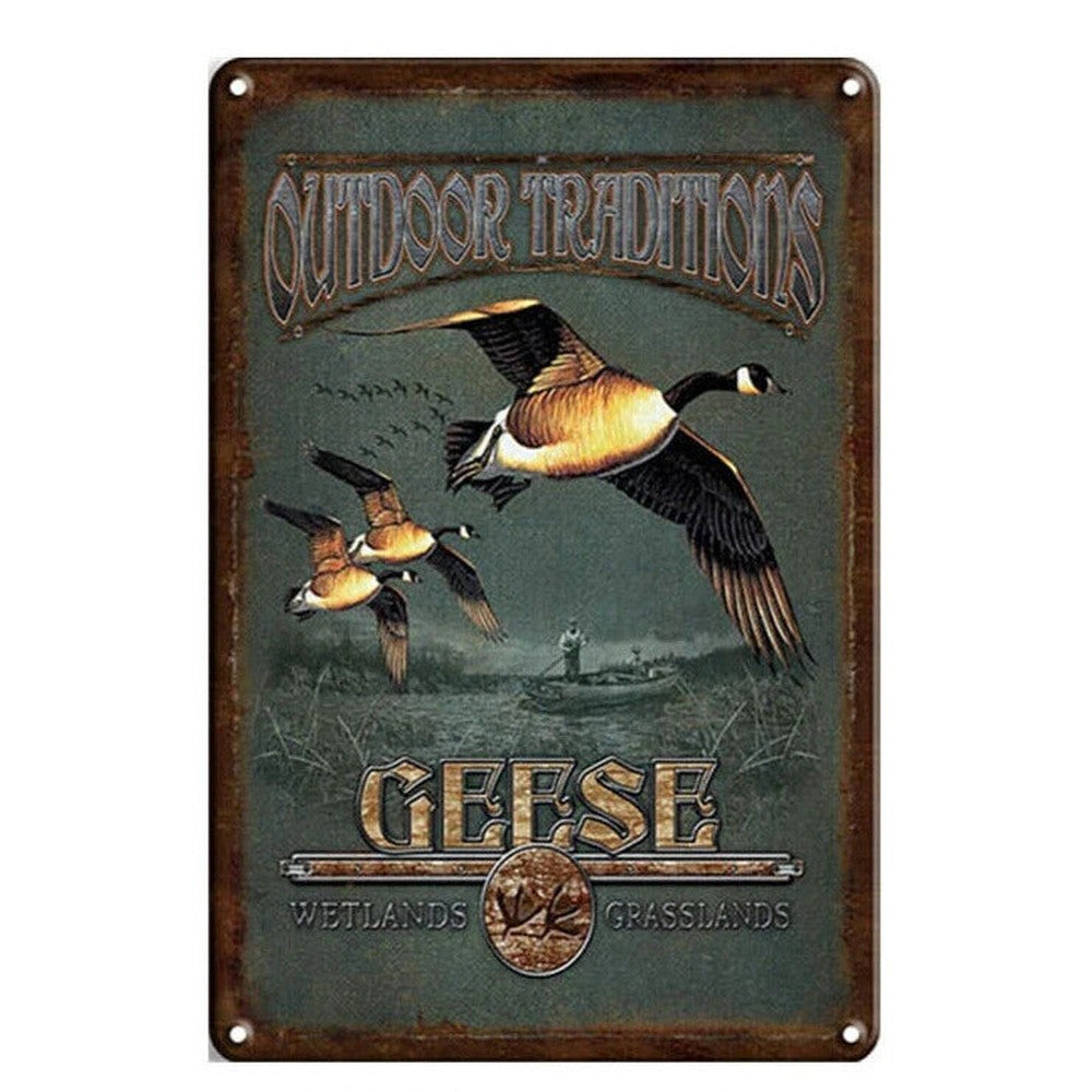 Outdoor Traditions "Geese" Rustic Novelty Metal Sign 8" x 12" NEW ...