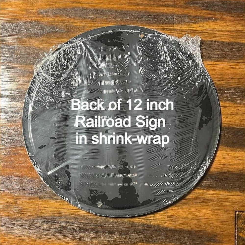 Railroad Crossing Novelty Metal 12" Circular Sign Yellow and Black NEW ...